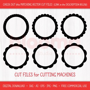 Serrated Round Shape SVG, Scalloped Frame Svg, Scalloped Circle Svg ...