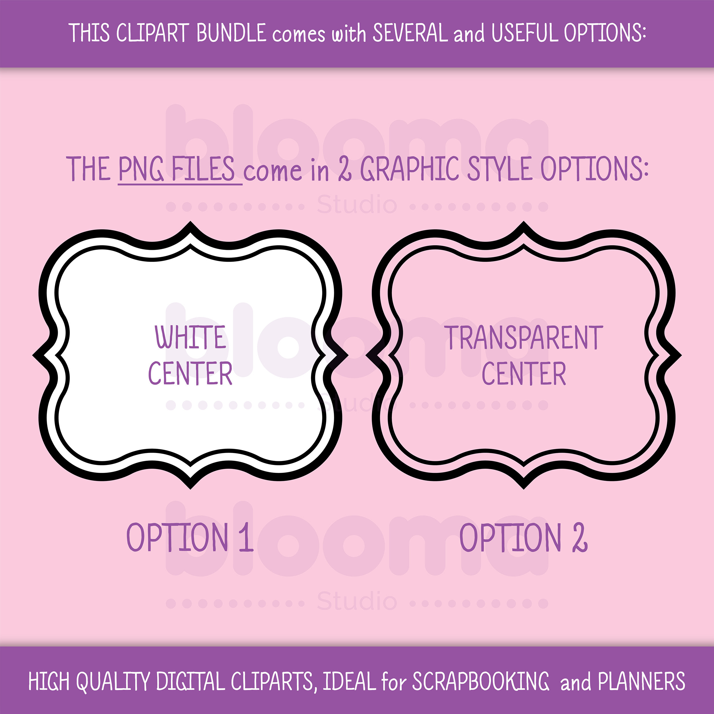 99 Frames Clipart Set Planner Frame PNG & JPG Files School - Etsy