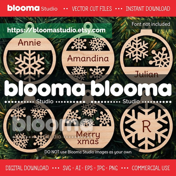 Snowflake Name Tags - Etsy