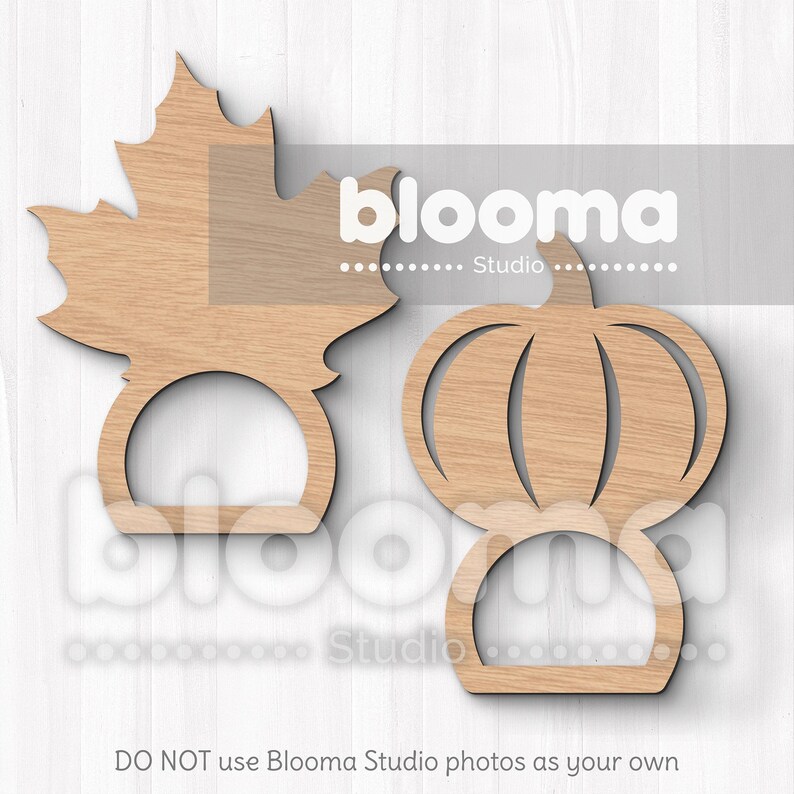 Thanksgiving Napkin Ring SVG Laser Cut Files: Pumpkin, Turkey, Leaf ...