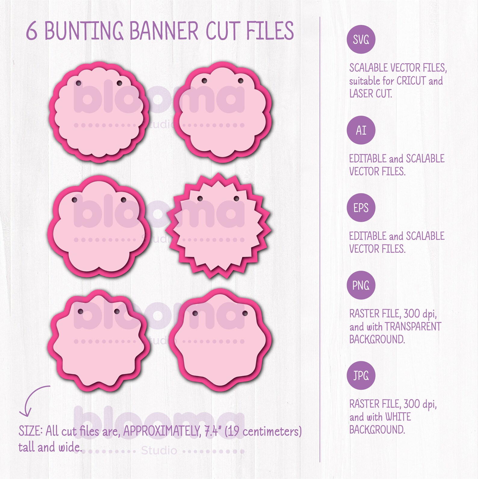 Scallop Banner SVG 2 Layers Bunting Svg Circle Banner Svg - Etsy
