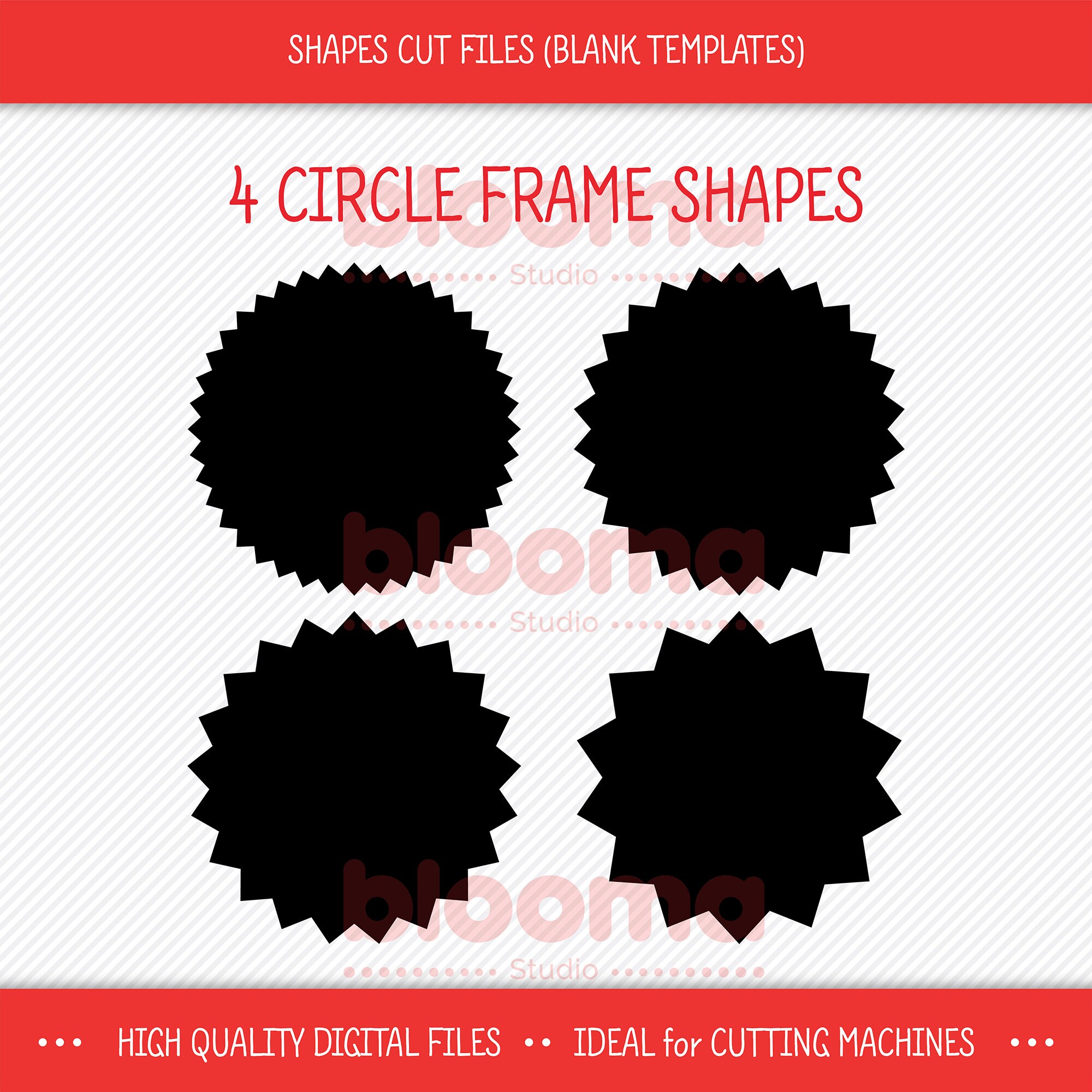 Serrated Round Shape SVG, Scalloped Frame Svg, Scalloped Circle Svg ...