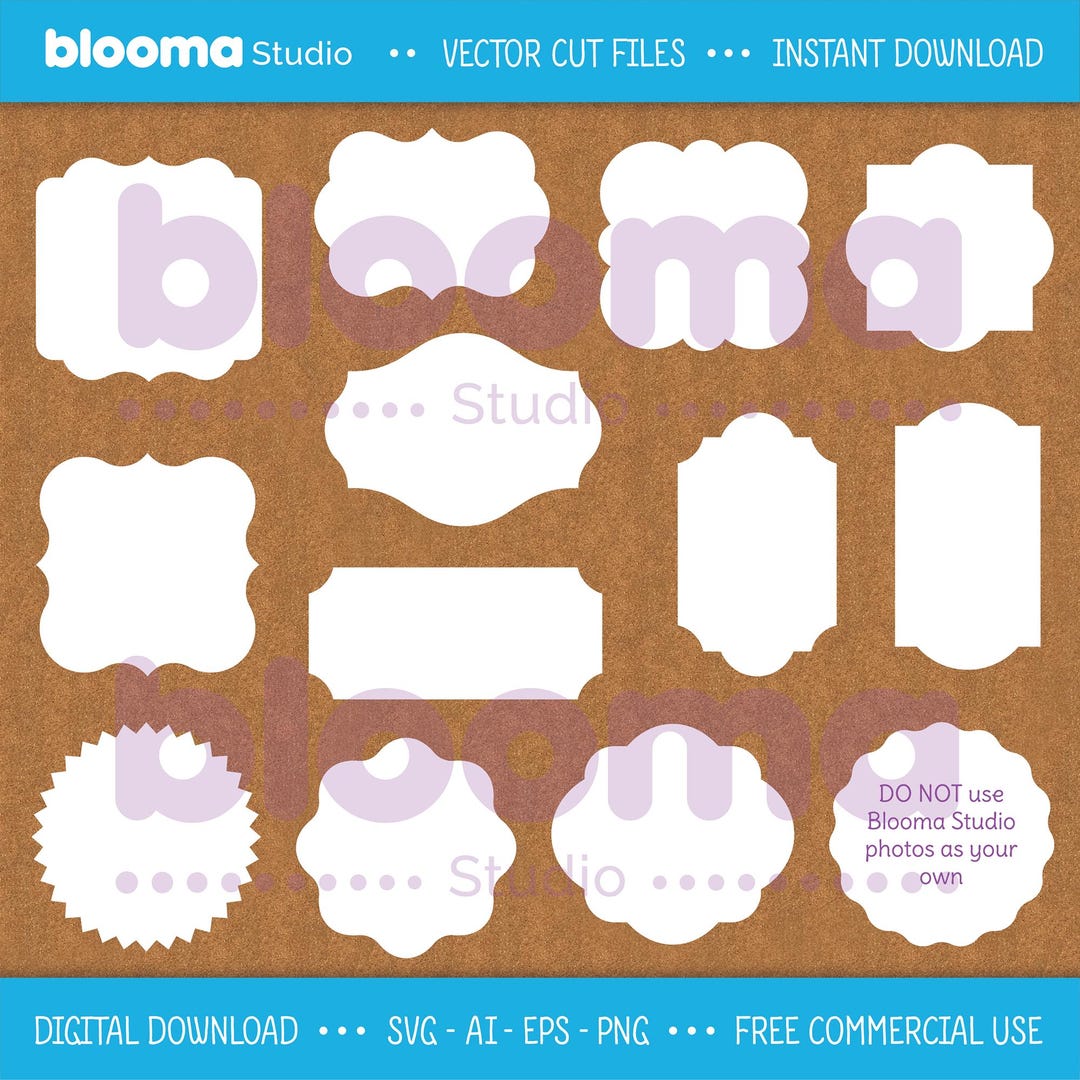 White Labels SVG and PNG Bundle, Frames Svg, Tags Svg, Vector Frames ...