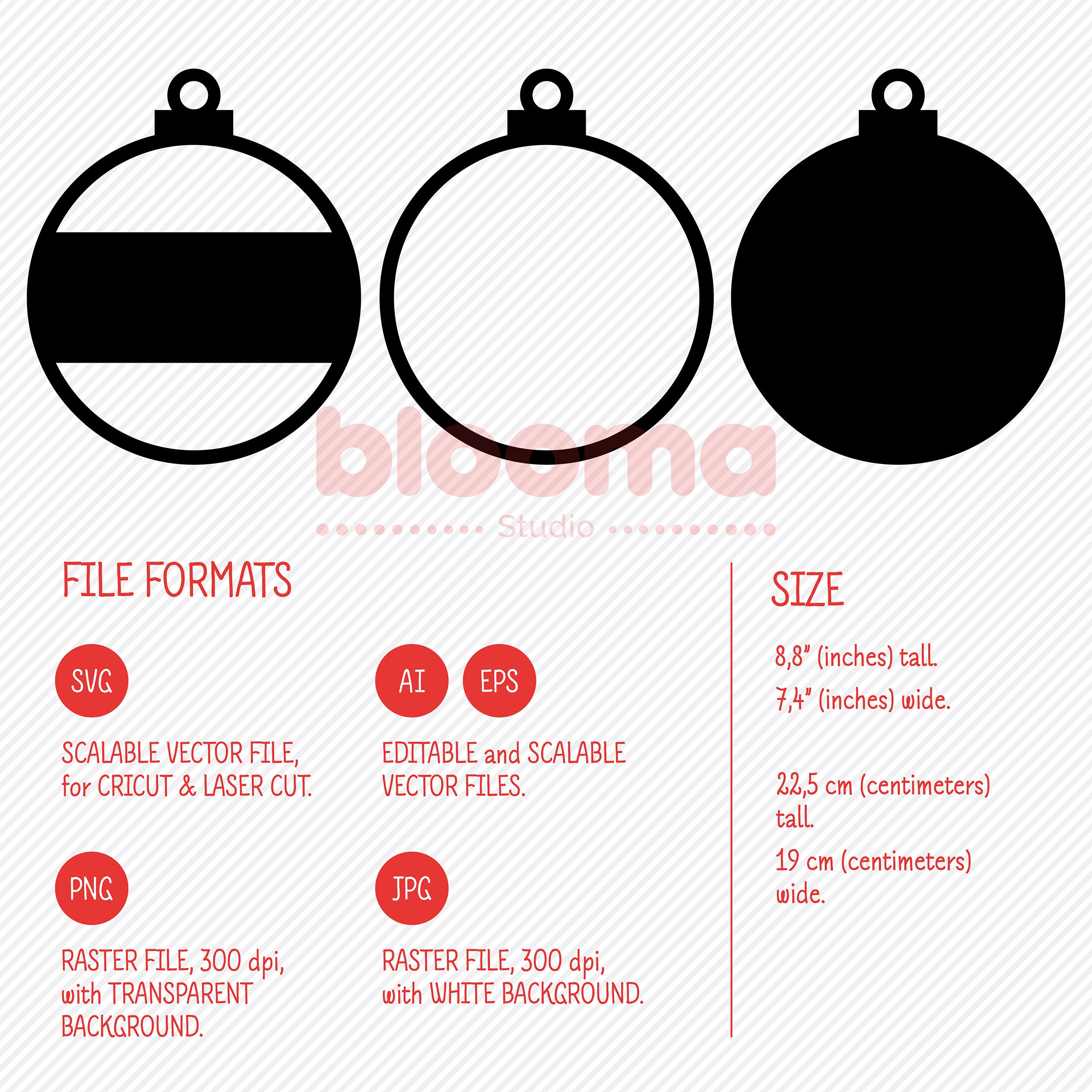 Round Ornament SVG Christmas Ornament SVG Tree Ornament Svg | Etsy