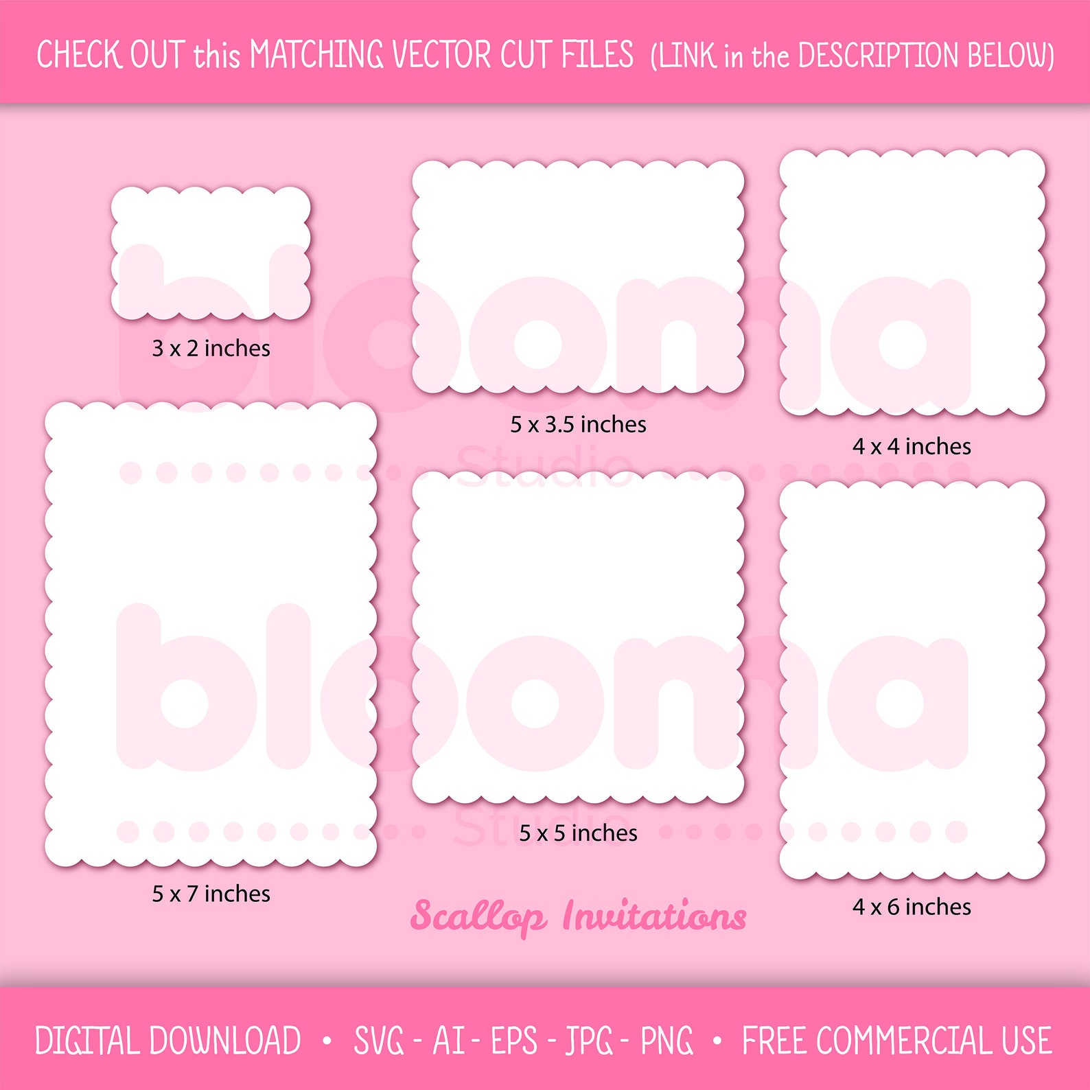 Wave Invitations SVG Scallop Invitation Template Wave Invite - Etsy