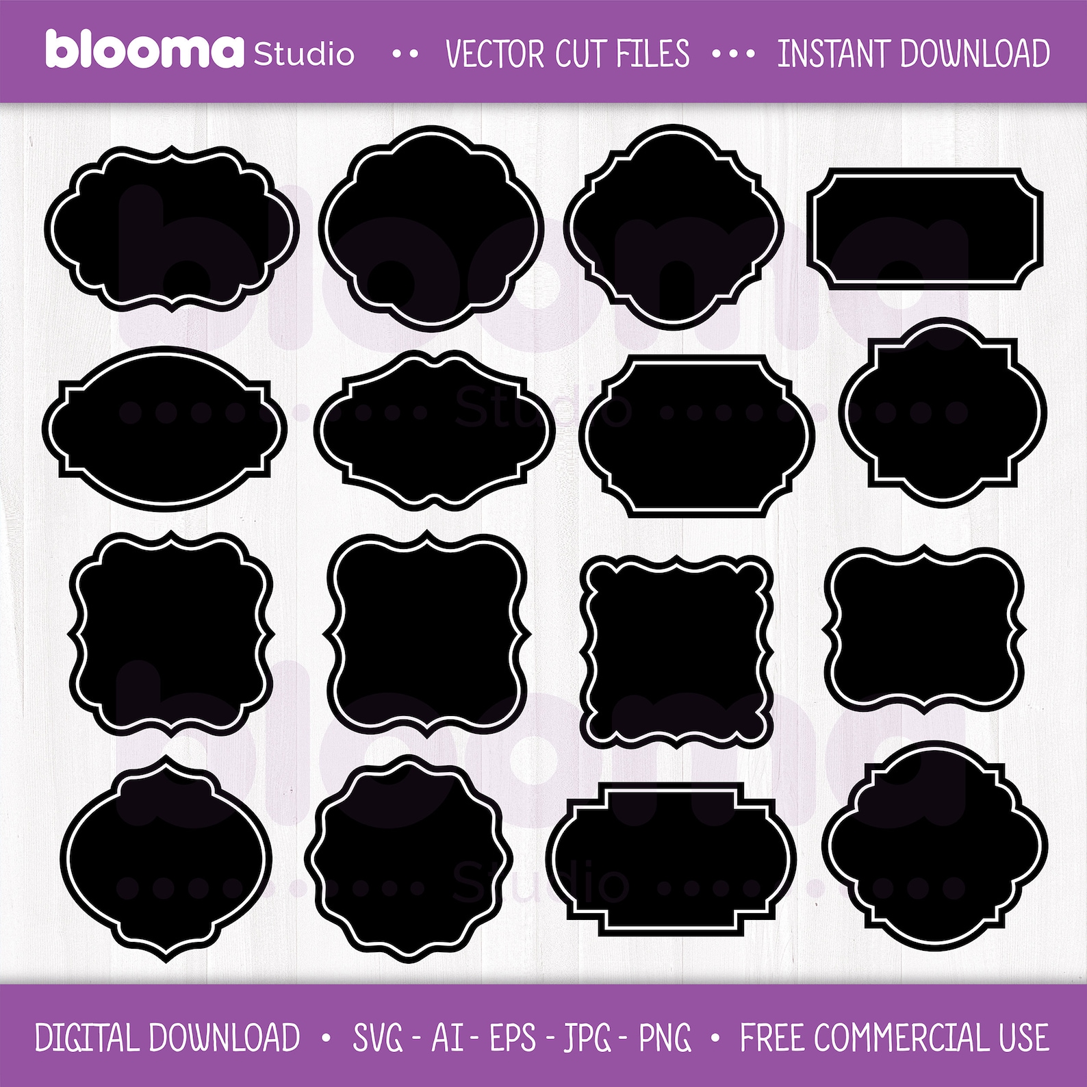 Classic Frames SVG Label Svg Frame Clipart Tag Svg Frame - Etsy