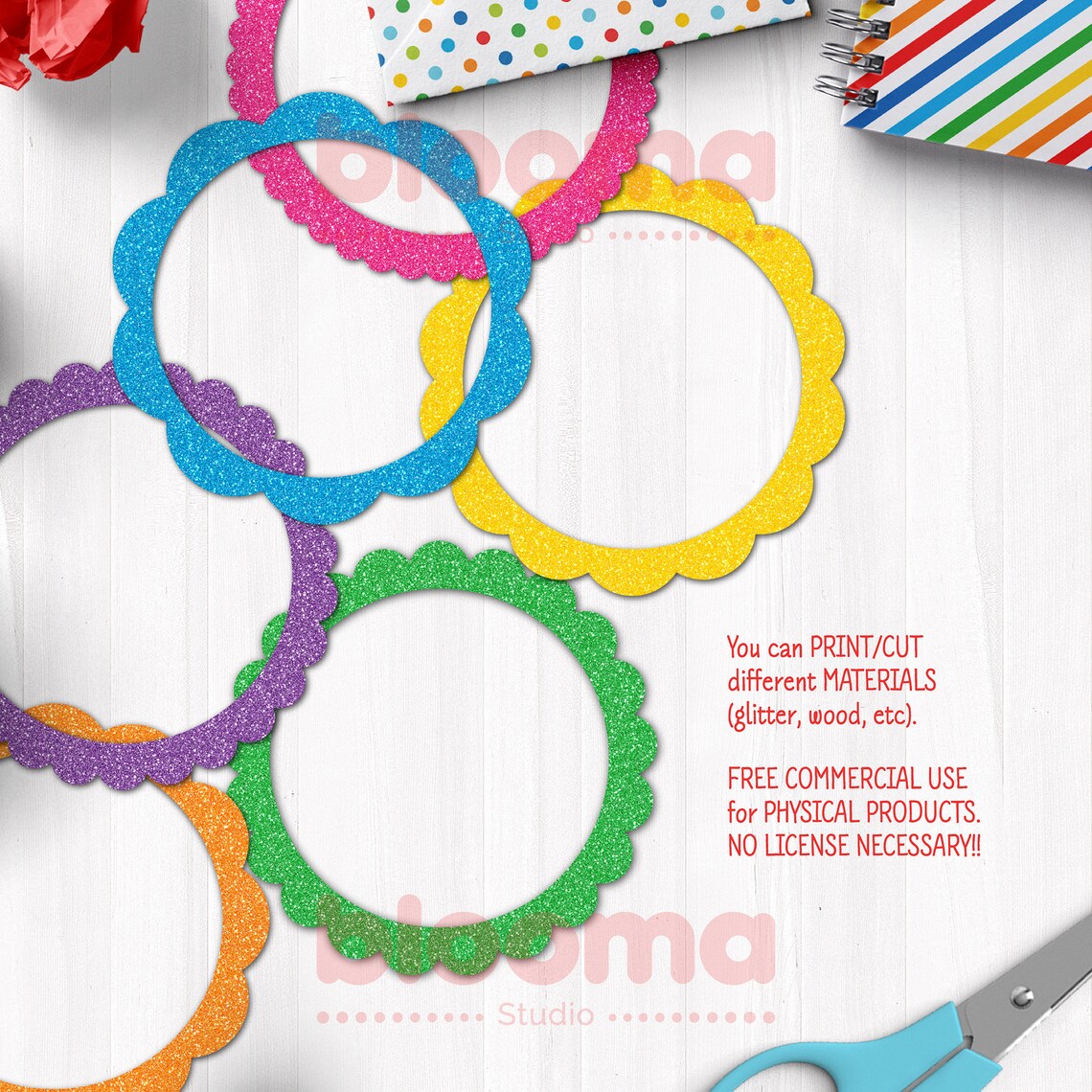 Scallop Frame SVG Scalloped Frame Clipart Photo Frame Svg - Etsy