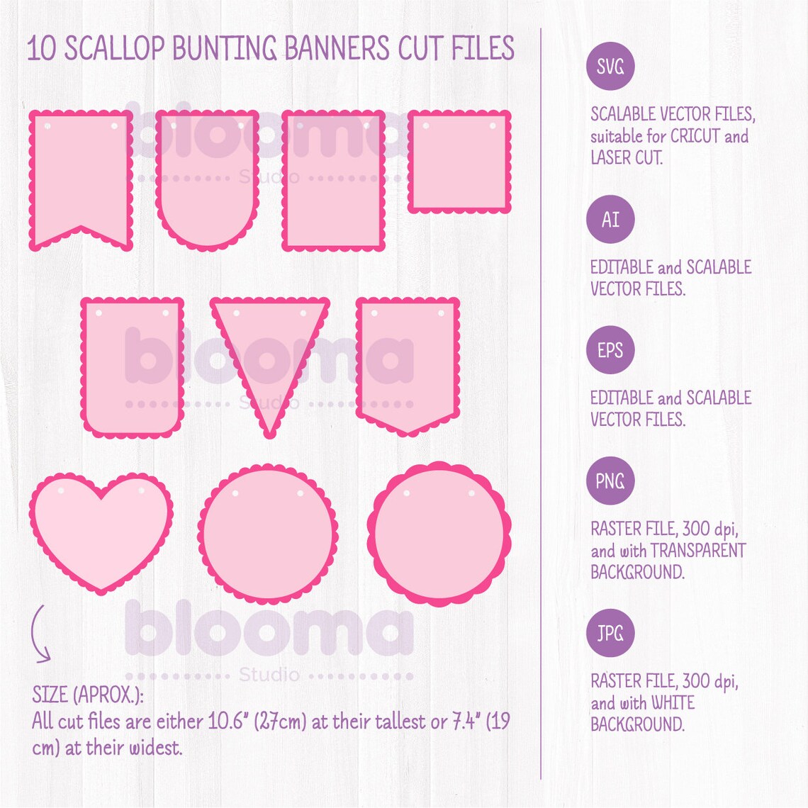 Scallop Banner SVG 2 Layers Bunting Svg Bunting Flag | Etsy UK