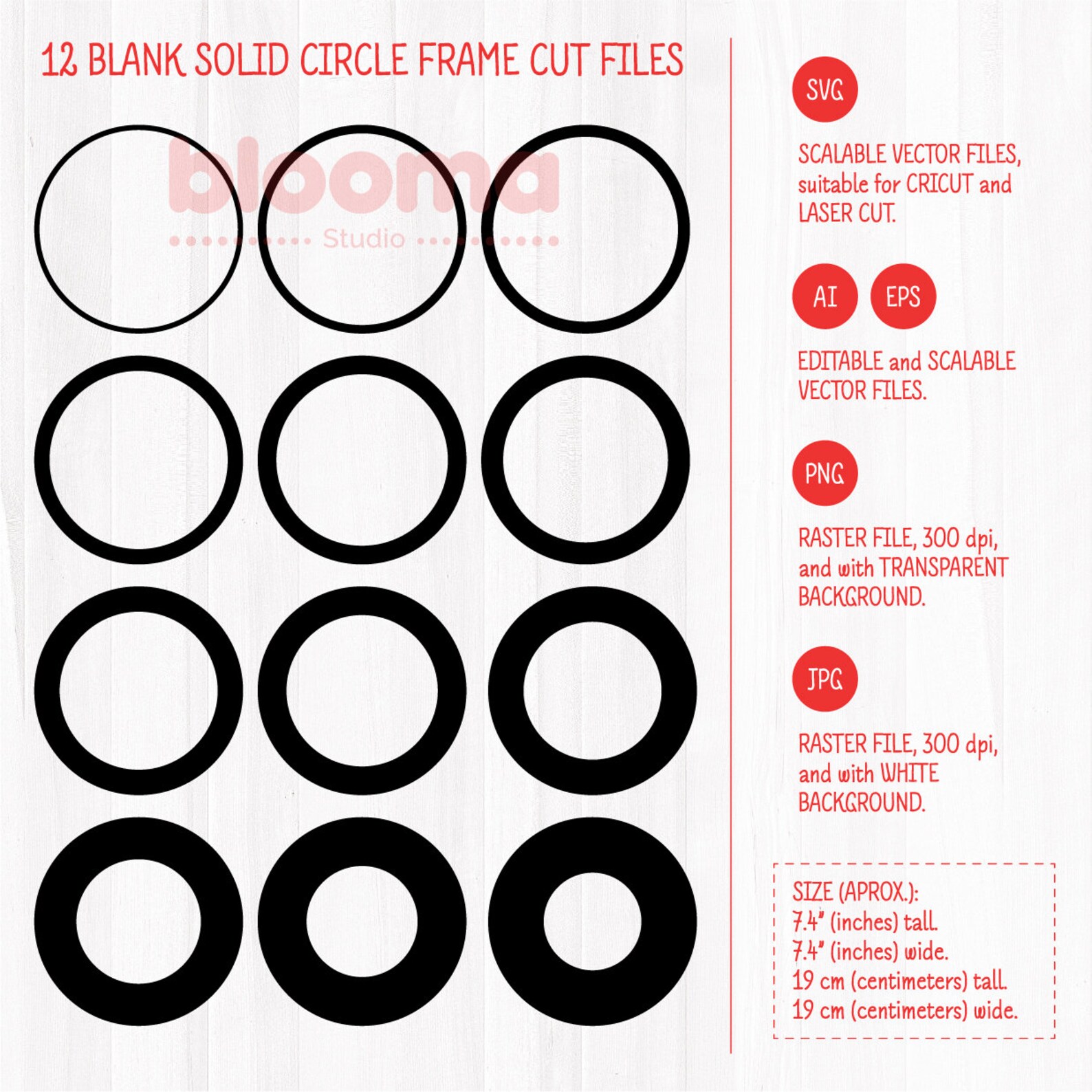 Circle Frame SVG Circle Outline Svg Circle Strokes Svg - Etsy