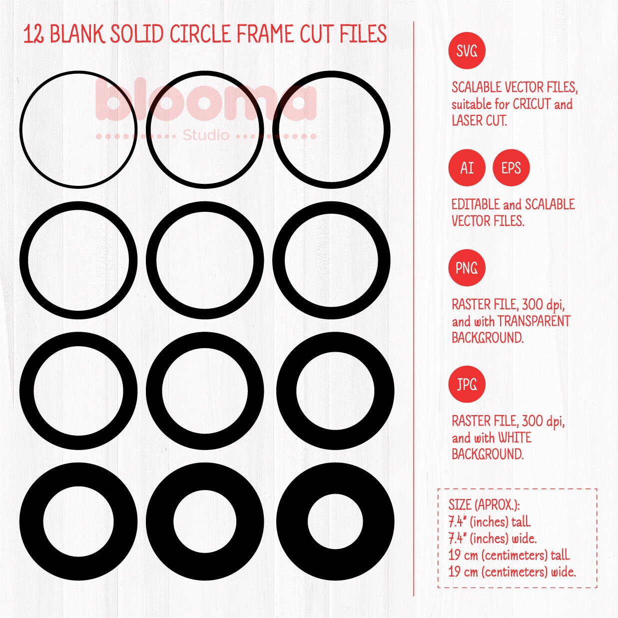 Circle Frame SVG Circle Outline Svg Circle Strokes Svg - Etsy