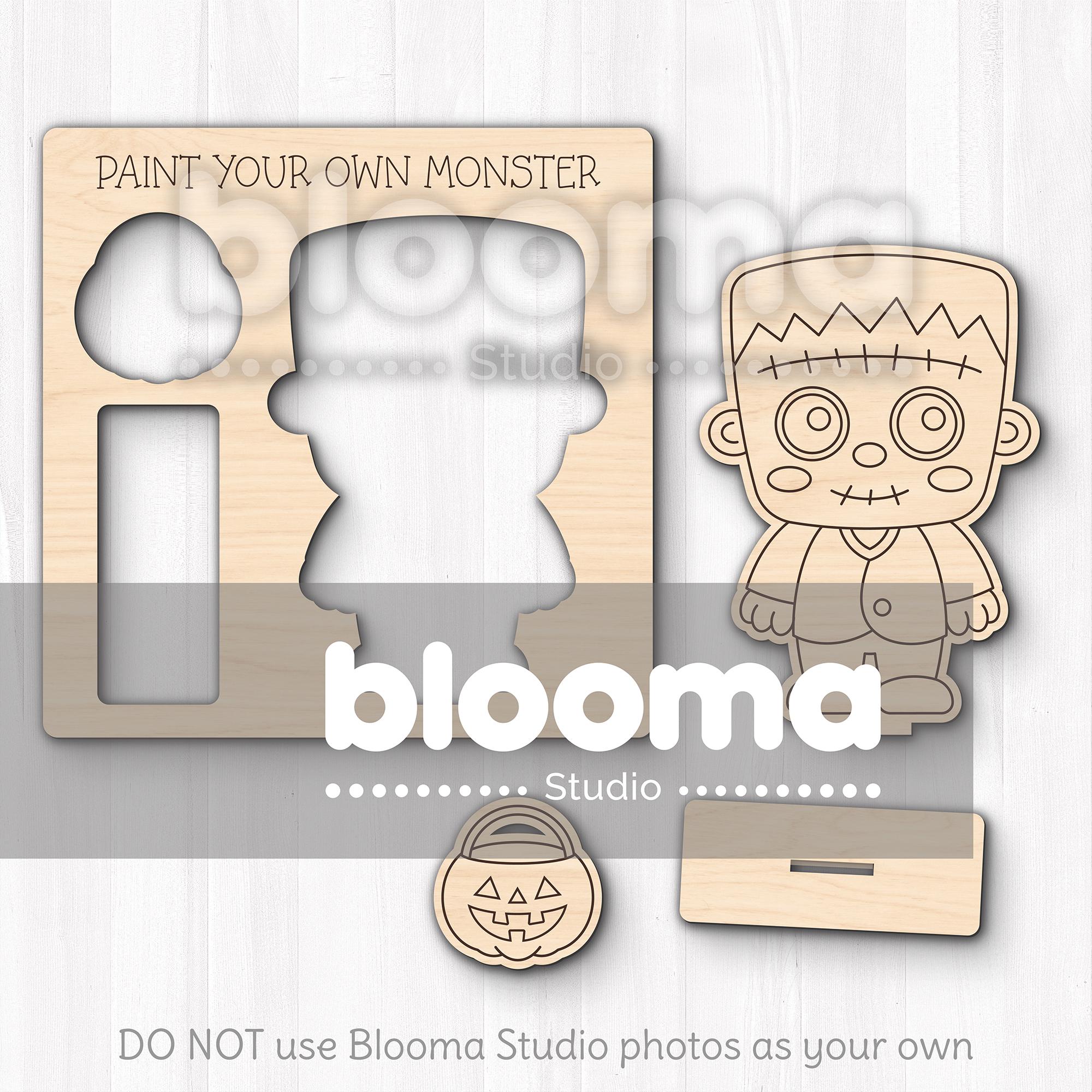 Halloween Pop Out Svg, Kids Paint Kit Laser File, Monster Figure ...