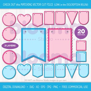 Scallop Banner SVG, 2 Layers, Bunting Banner Svg, Bunting Flag Clipart ...