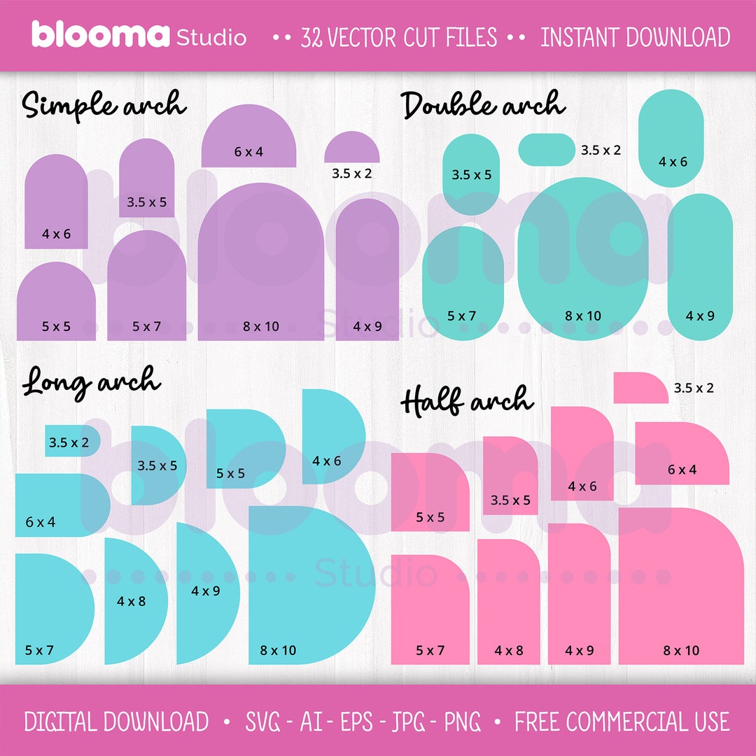 Arch SVG Bundle, Invite Cut Files, Arch Wedding Invitation Template ...