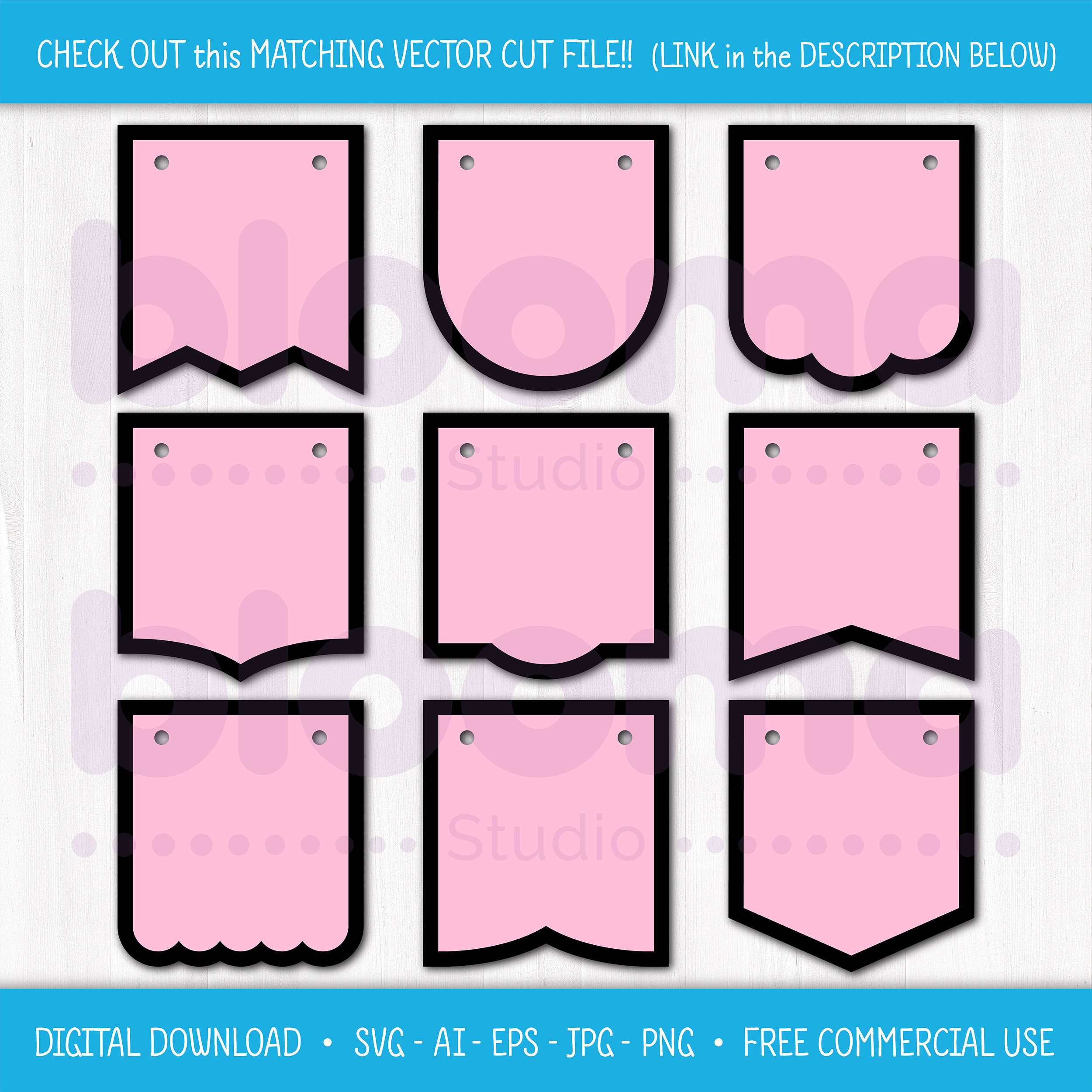 Bunting SVG Scallop Banner Svg Bunting Flag Clipart Pennant - Etsy