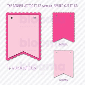 Bunting SVG Scallop Banner Svg Bunting Flag Clipart Pennant - Etsy