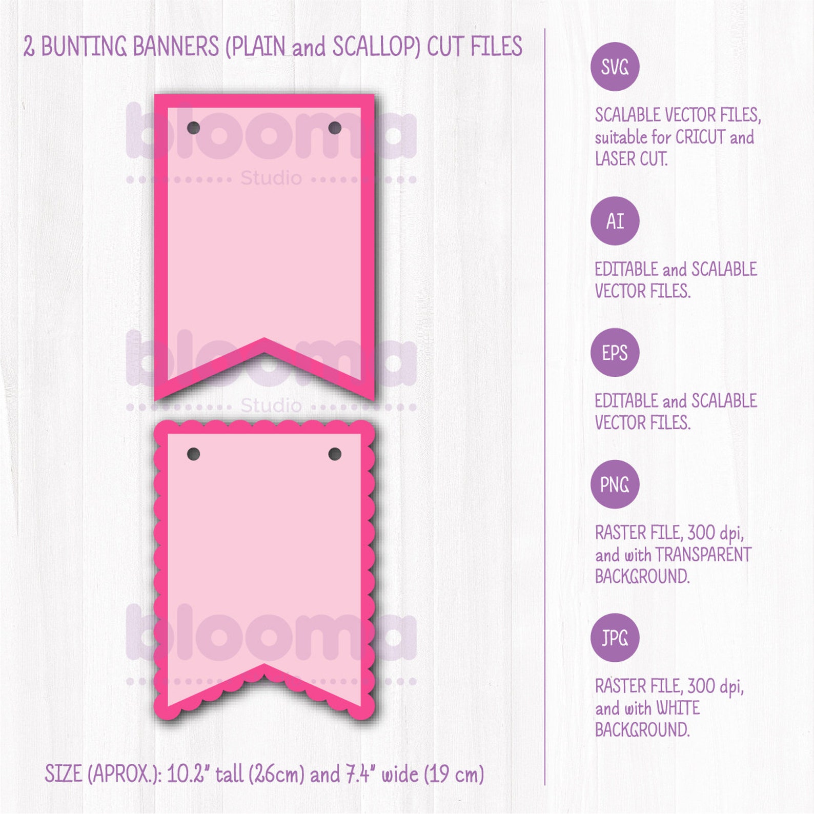 Bunting SVG Scallop Banner Svg Bunting Flag Clipart Pennant - Etsy