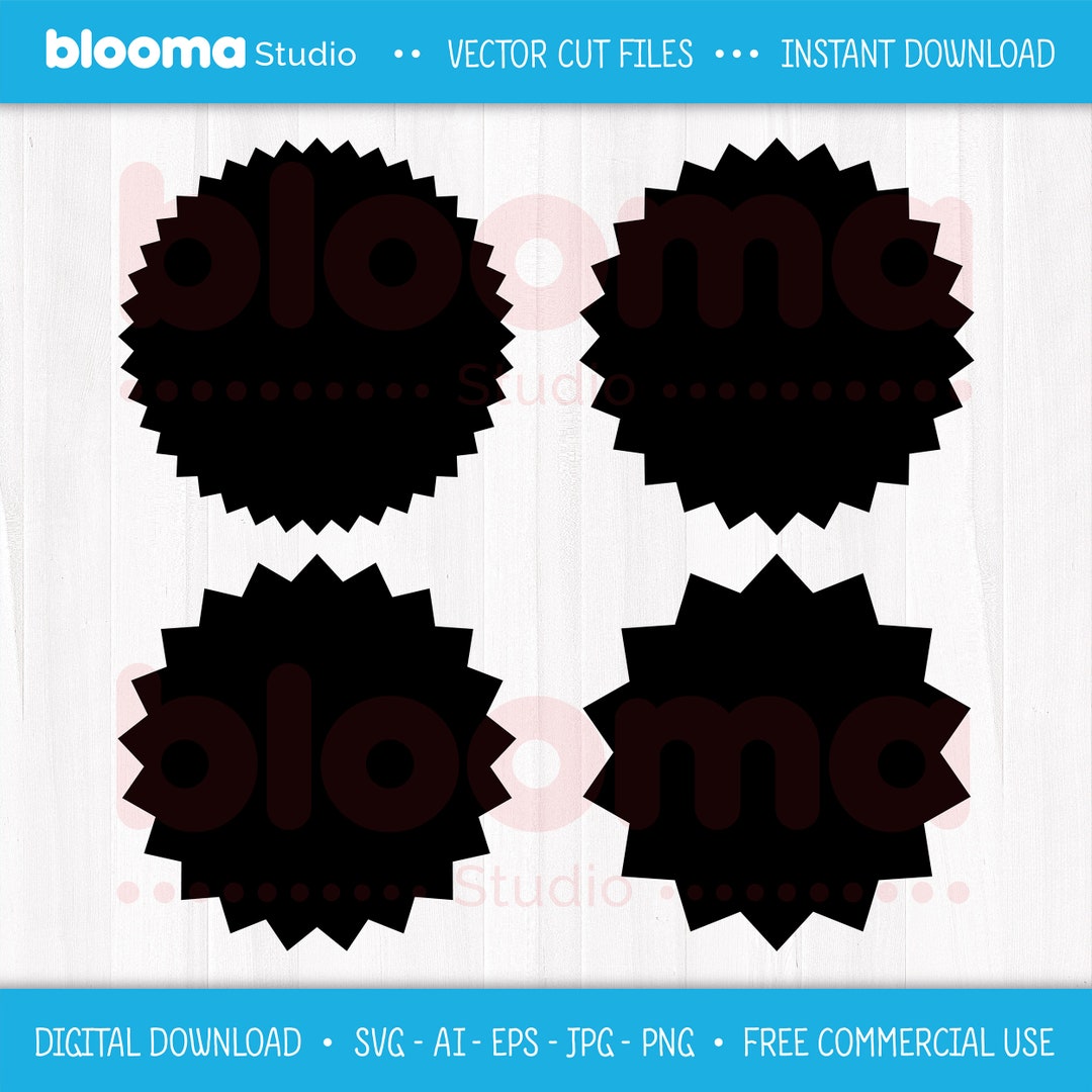 Serrated Round Shape SVG, Scalloped Frame Svg, Scalloped Circle Svg ...