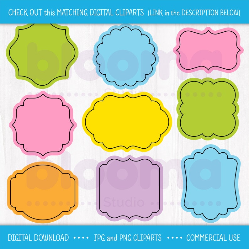 99 Frames Clipart Set Planner Frame PNG & JPG Files School - Etsy
