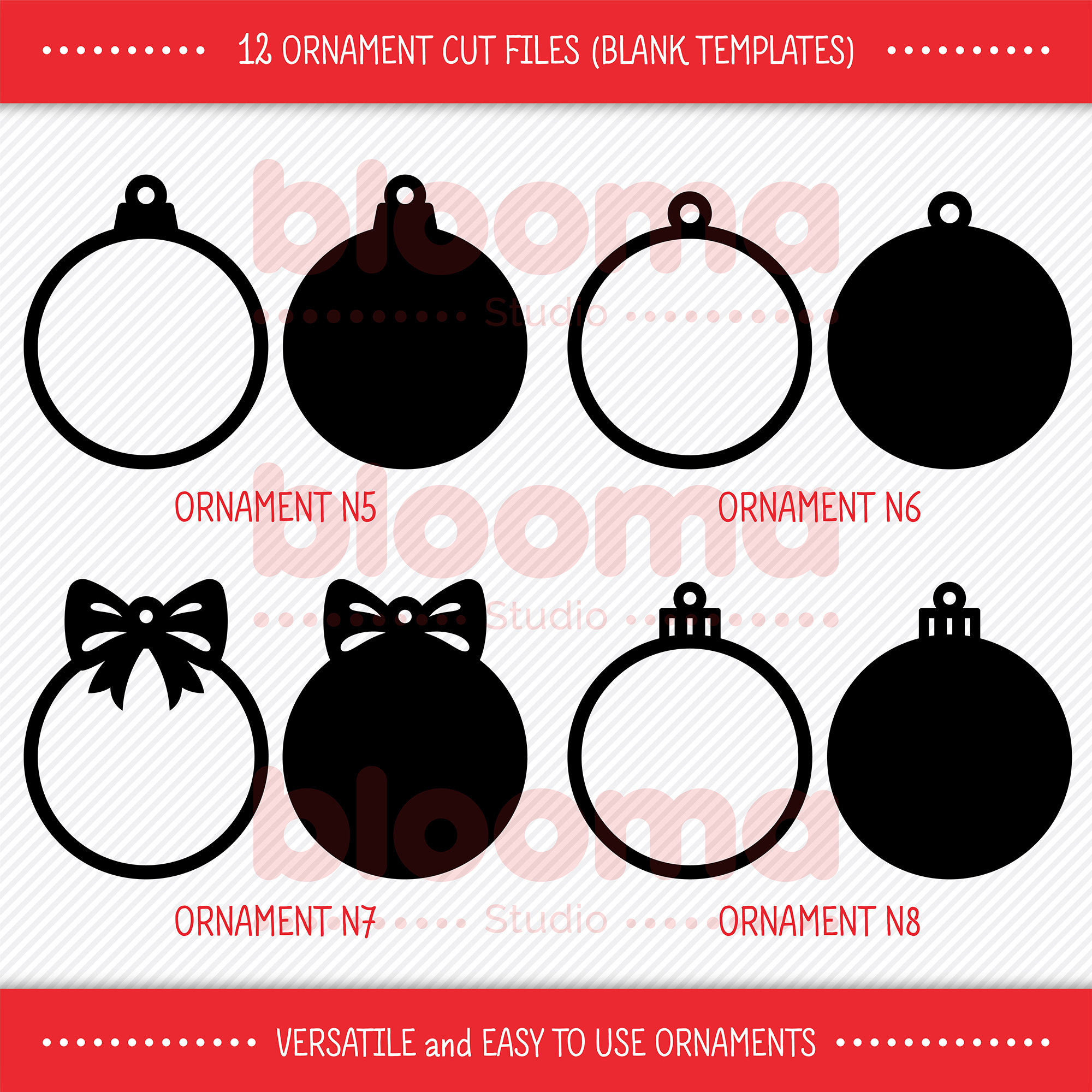 Blank Ornament SVG, Personalized Wood Ornament Svg, Round Ornament ...