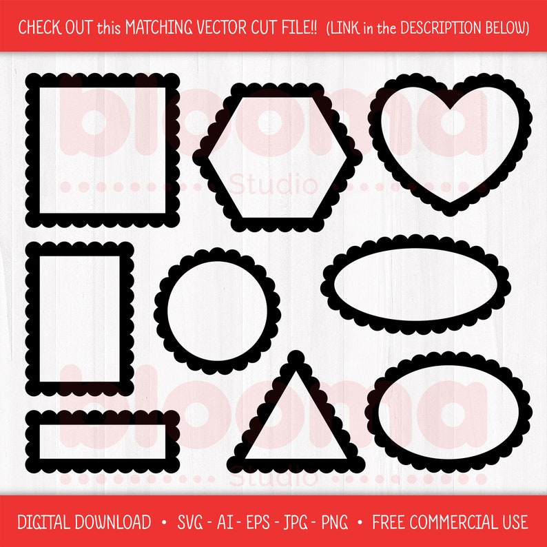 Scalloped Shape SVG, Scalloped Half Circle Svg, Scalloped Tag Svg ...