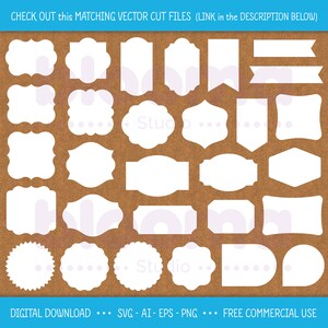 Colorful Frame Clipart Set: Label PNG, Printable Frames (digital ...