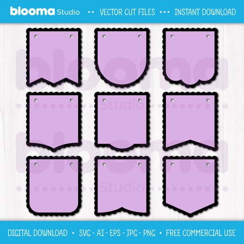 Scallop Banner SVG 2 Layers Bunting Svg Bunting Flag - Etsy