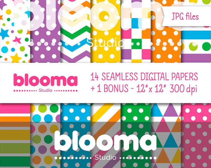 Rainbow digital papers - Patterns - Backgrounds - Personal and ...