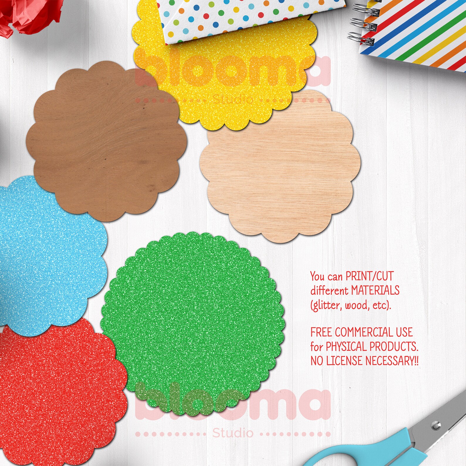 Scallop Circle SVG Scallop Shape Digital Scalloped Circle | Etsy UK