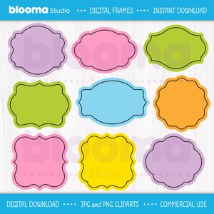 Frame PNG Clipart Set, Label Png, Printable Digital Frame, Decorative ...