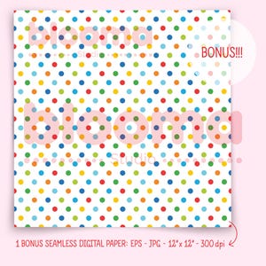 Primary Colors Digital Paper Pack, Rainbow Pattern, Bright Color ...