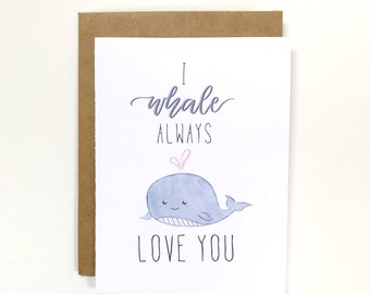 Whale Love Card - Etsy