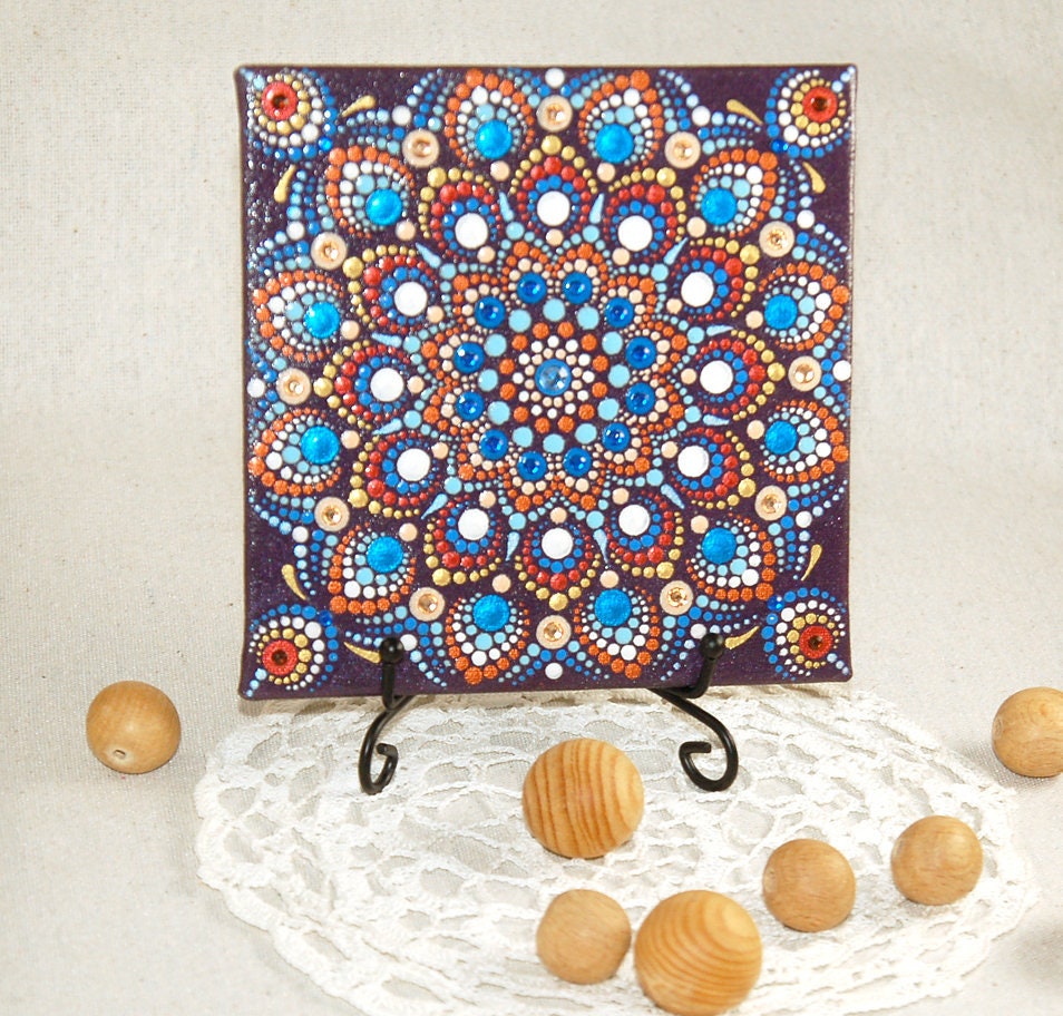 Mandala Wall Decor. Handmade Original Gift. Dot Painting on - Etsy