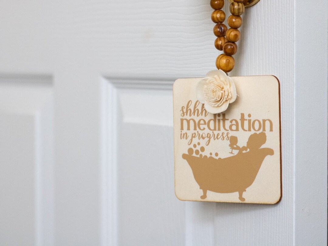 Meditation Do Not Disturb Sign, Self Care Do Not Disturb Door Hanger ...