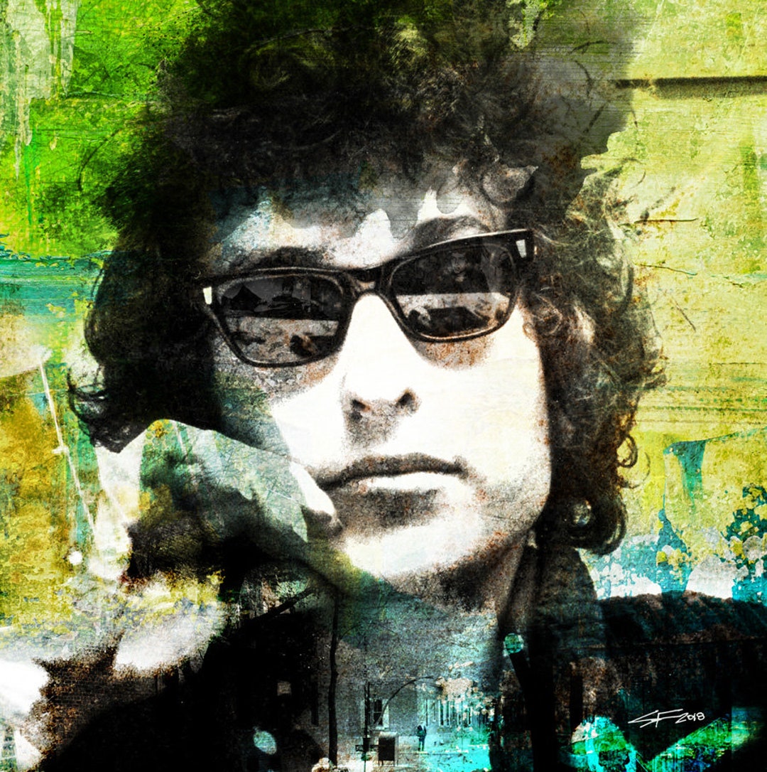 Bob Dylan Art Print, Digital Painting on Canvas, Home Decor - Etsy