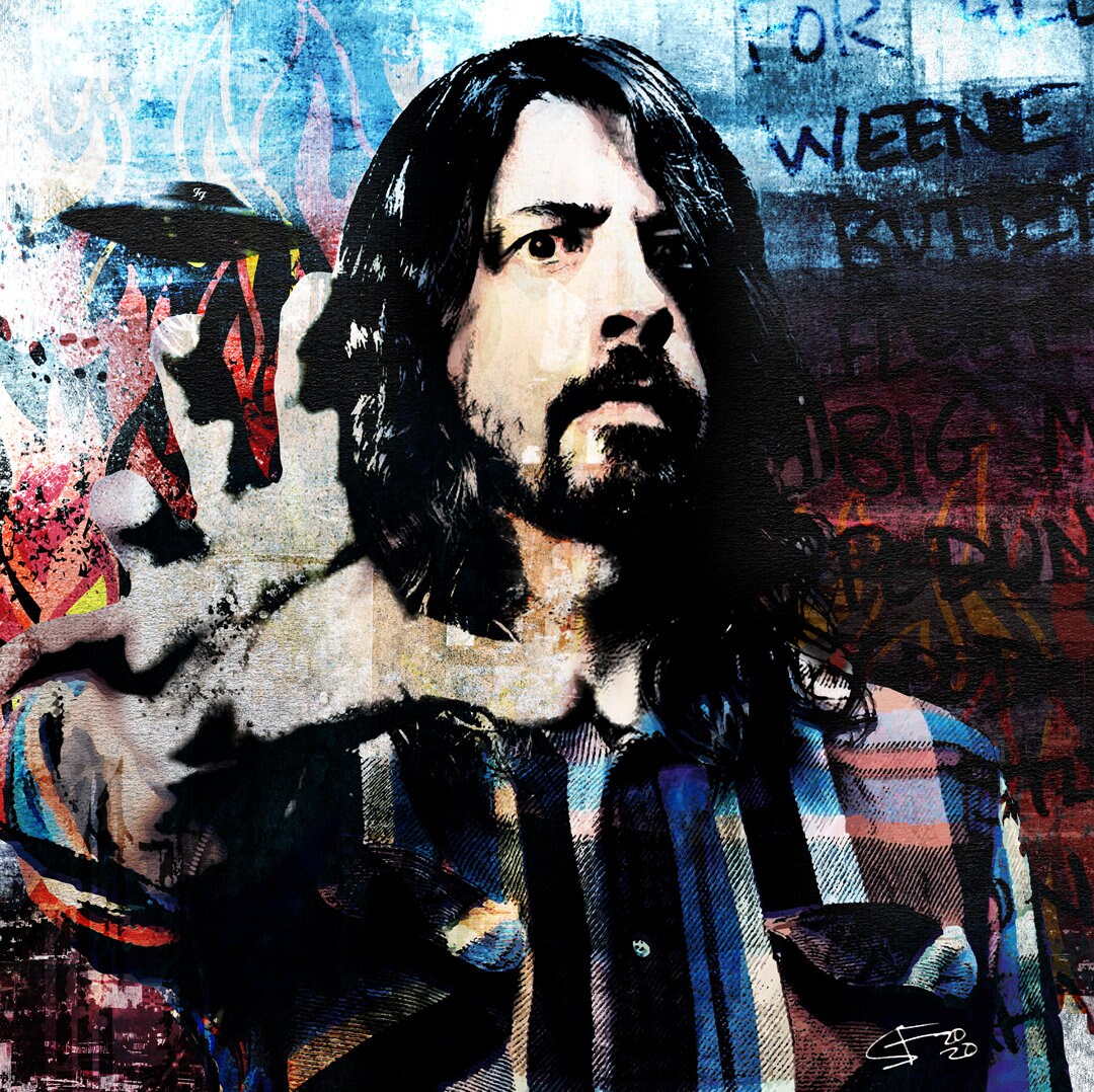 Dave Grohl Digital Painting: Canvas Print Wall Art - Etsy