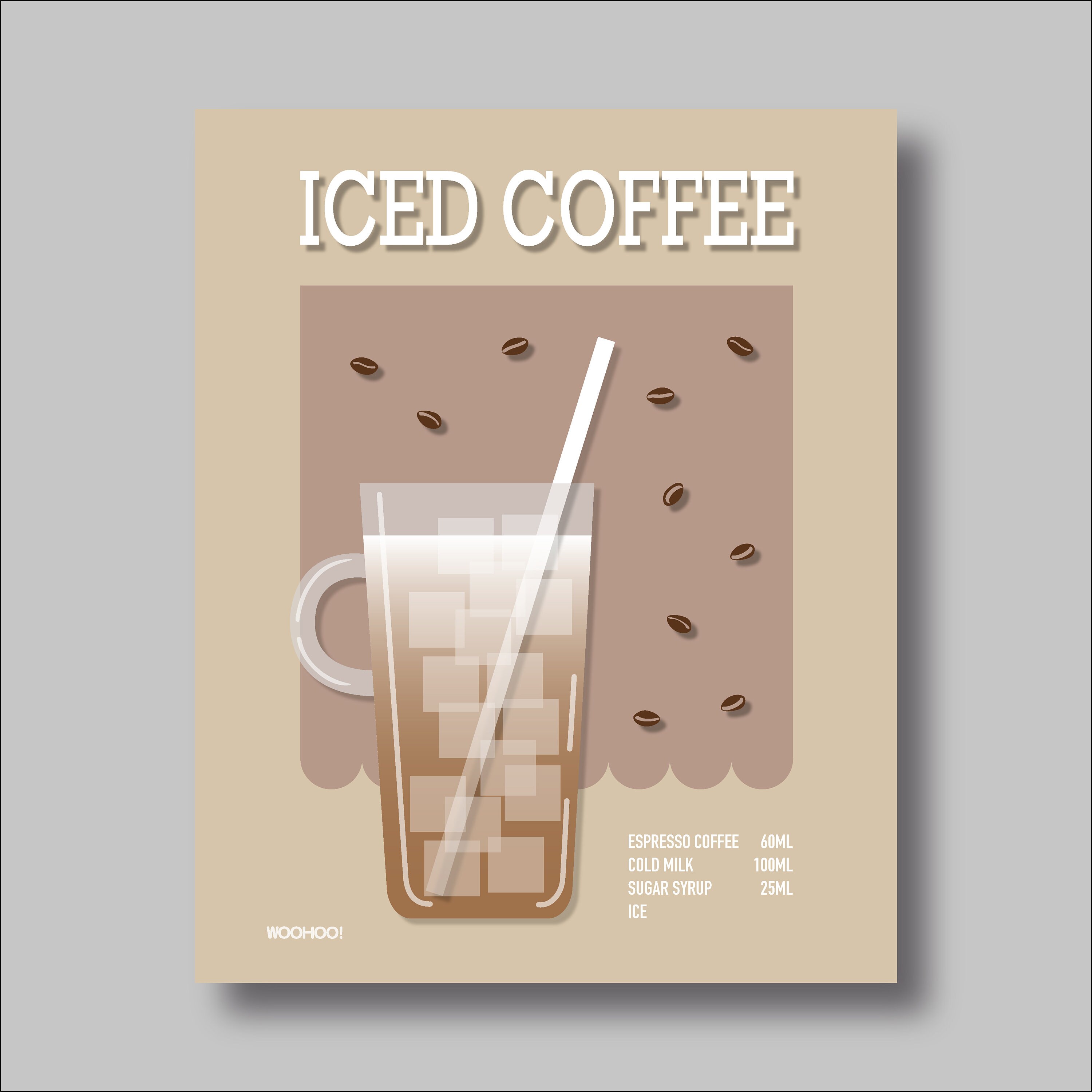 Iced Coffee Print ~ Coffee Poster ~ Retro ~ Coffee Bar ~ Kitchen Print ...