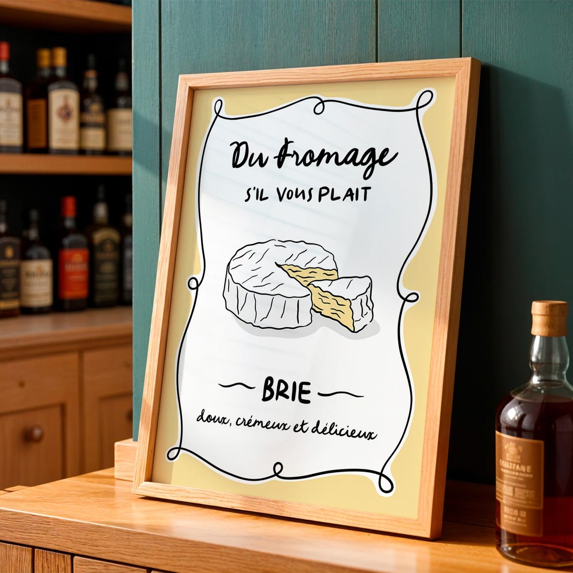 Brie Cheese Print, French Wall Art, Aesthetic Wall Prints, Gallery Wall ...