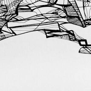 Cryptic Tea, Original Black and White Abstract Pen Drawing Wall Art ...