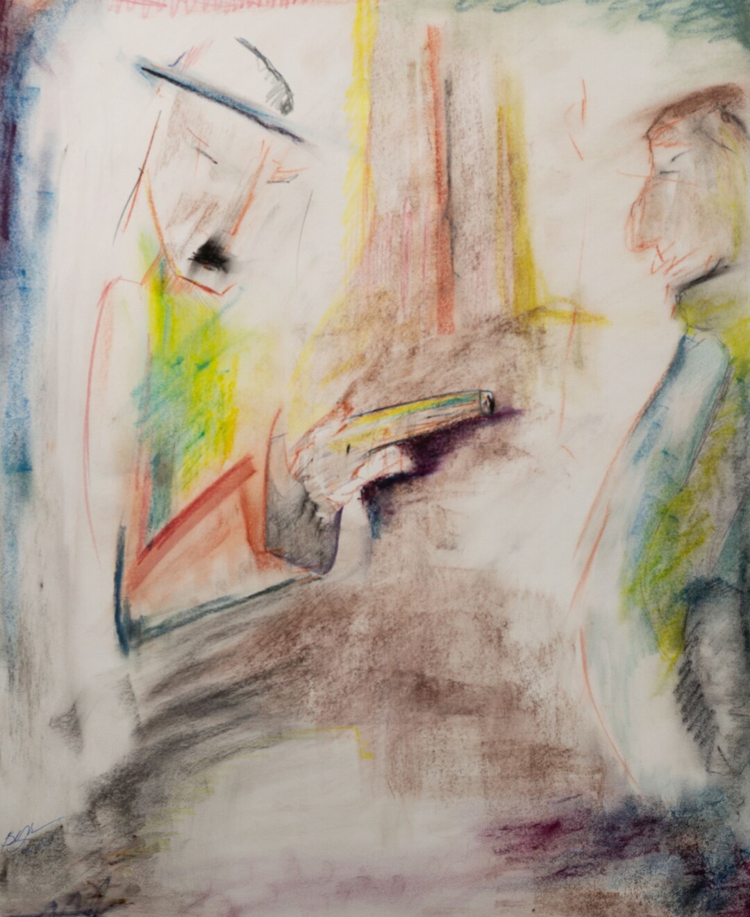 Abstract Expressionist Mixed Media Drawing: Provocative Art, 18x22 ...