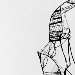 Cryptic Tea, Original Black and White Abstract Pen Drawing Wall Art ...