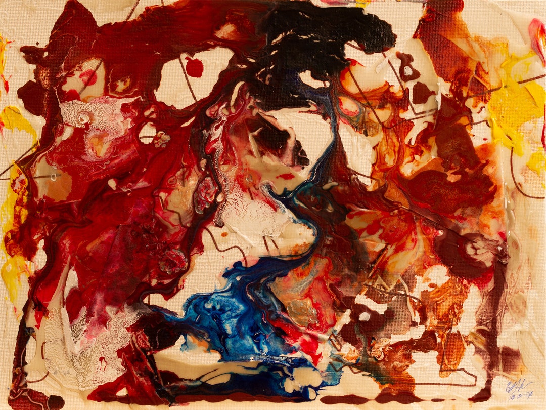 Insidious Inhabitants, Original Artwork Abstract Expressiont Pour ...