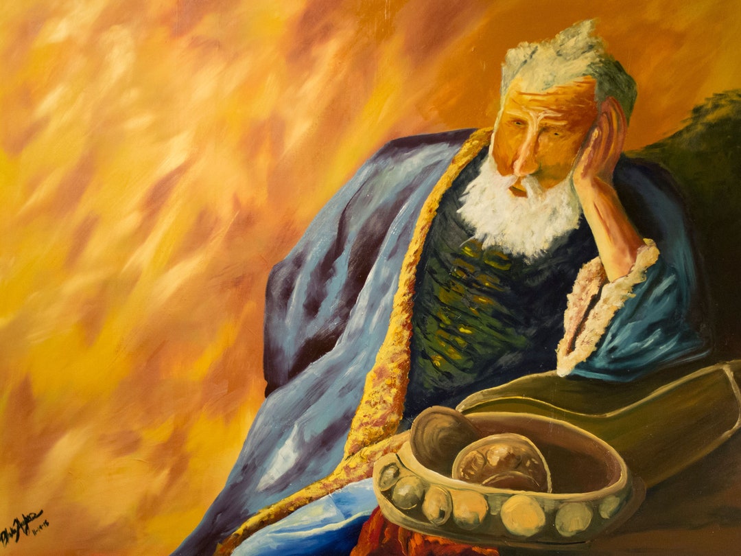 Study of Rembrandt’s Jeremiah, Original Modern Impressionist Modern Art ...