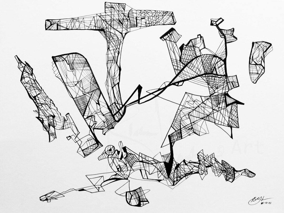 Tabernacle Revival, Spiritual Artwork, Unframed Black Pen Drawing ...