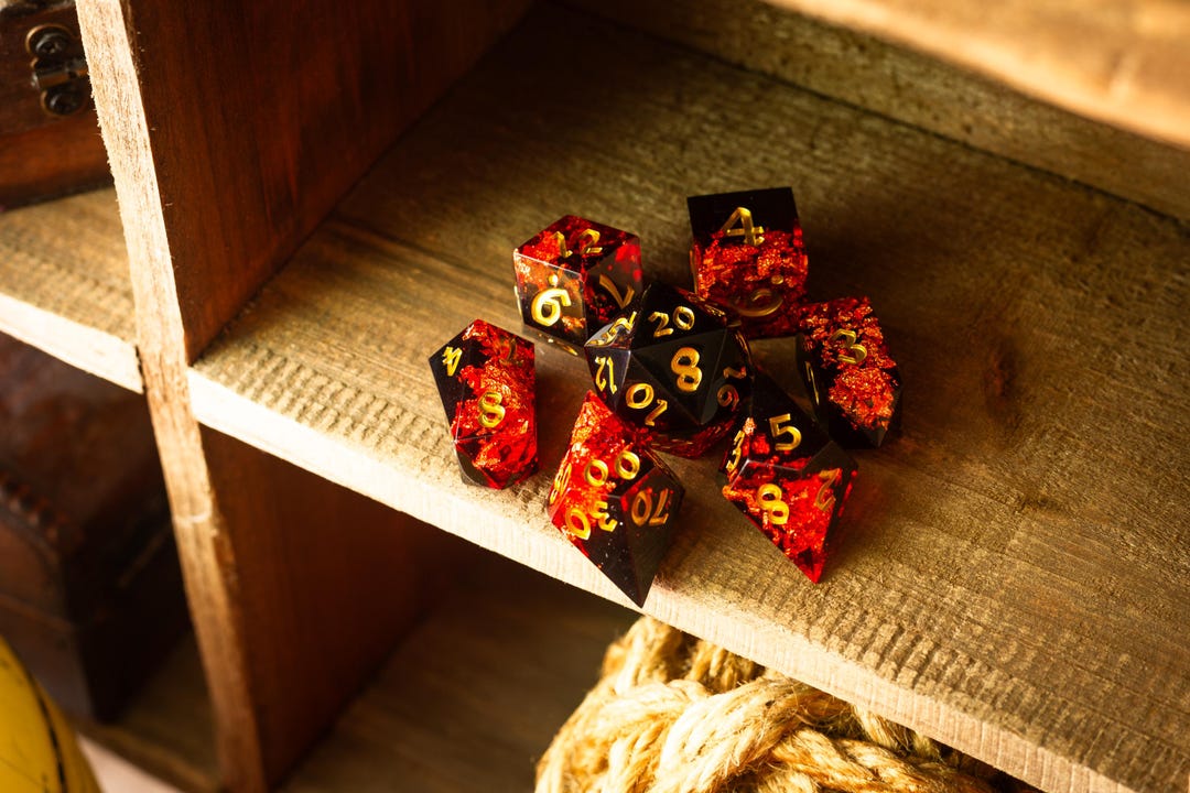 Dark Red Blood Handmade Resin Dice Set RPG Game DND MTG Tabletop Gaming ...