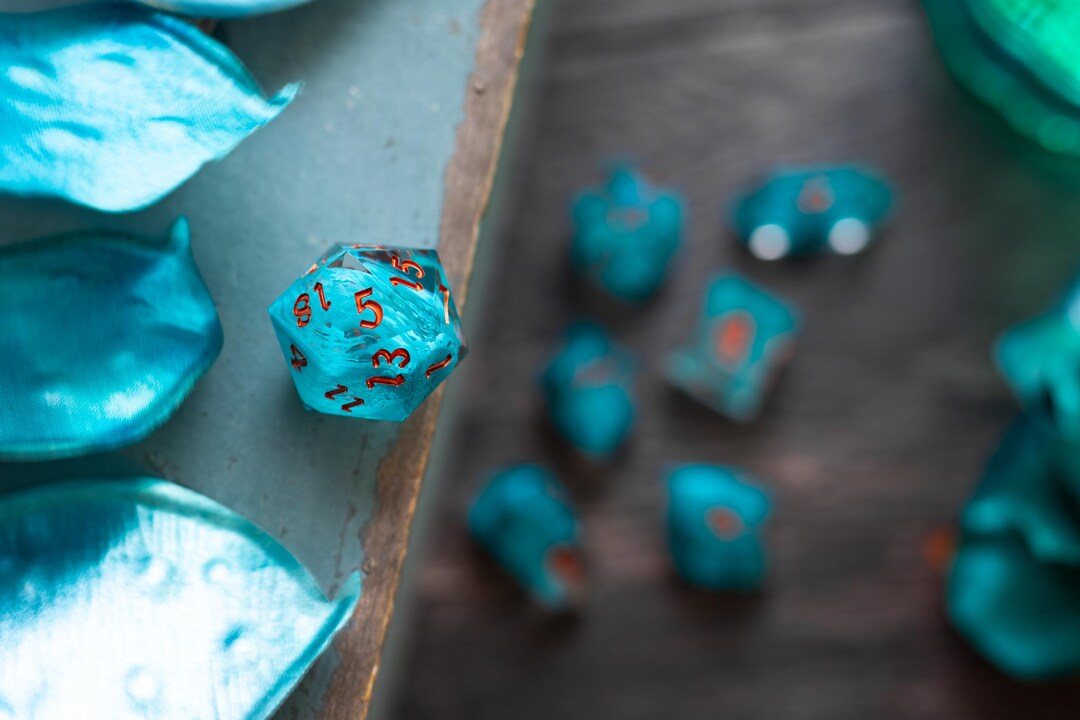 Blue Smoke Handmade Resin Dice Set RPG Game DND MTG Tabletop Gaming - Etsy