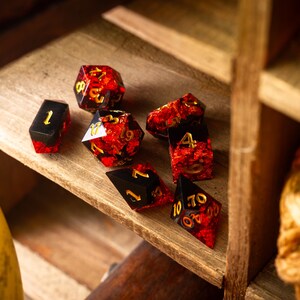 Dark Red Blood Handmade Resin Dice Set RPG Game DND MTG Tabletop Gaming ...