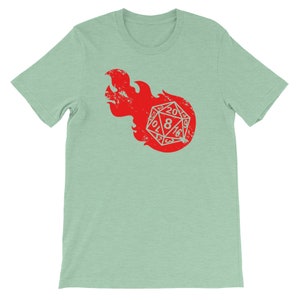 Fantasy T-shirt Flaming D20 DND Gift for Dnd D20 Gift Tee Game Master ...