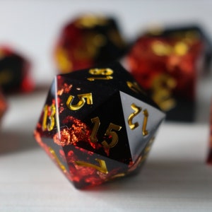 Dark Red Blood Handmade Resin Dice Set RPG Game DND MTG Tabletop Gaming ...