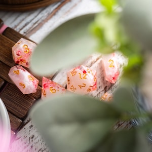 Pink Blossom Handmade Resin DND Dice Set MTG Tabletop Gaming - Etsy New ...