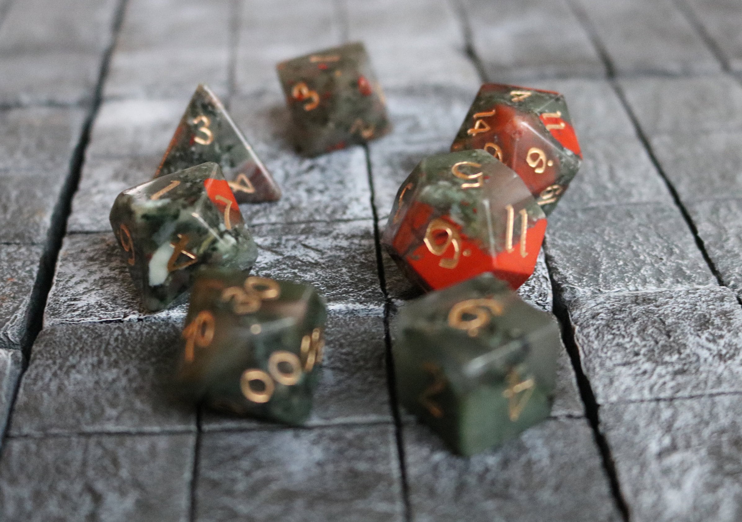 Gemstone African Bloodstone Hand Carved Polyhedral Dice Dnd | Etsy